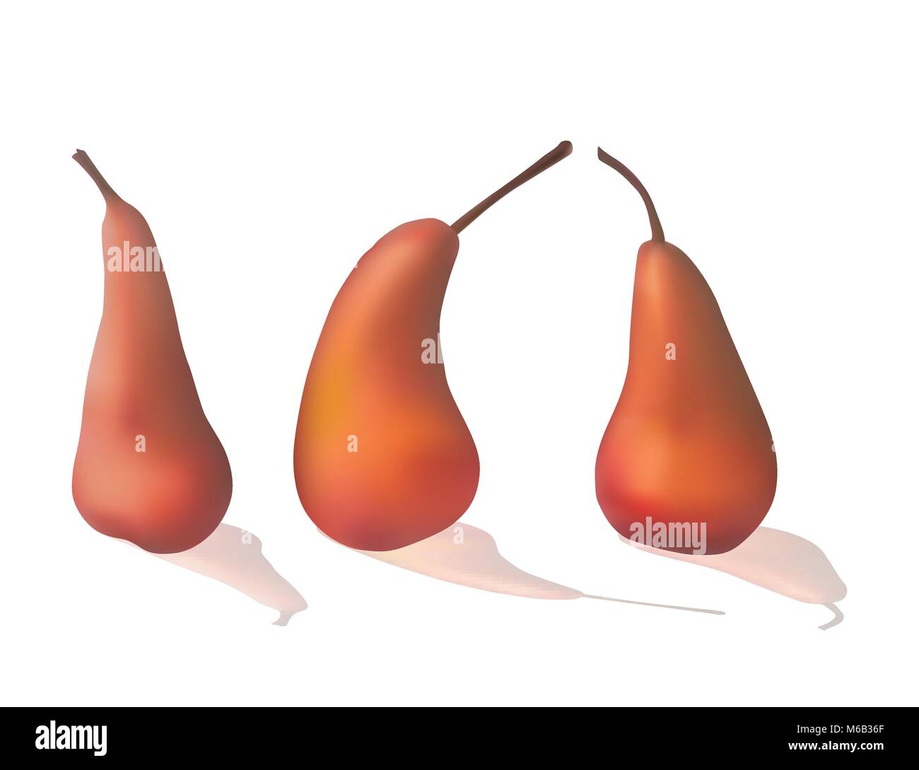 Set of ripe red pears Stock Vector Image & Art - Alamy