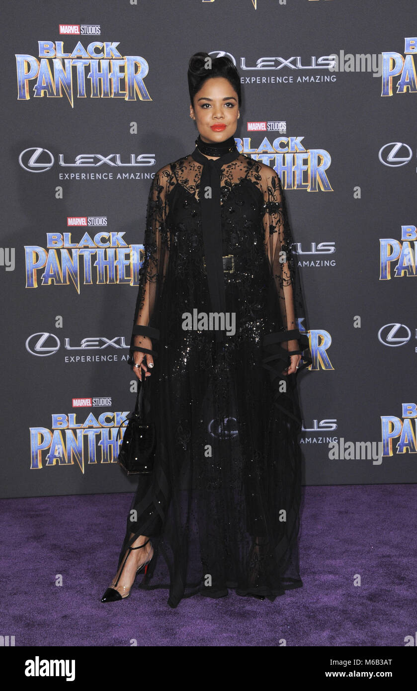 Film Premiere of Black Panther Featuring: Tessa Thompson Where: Los ...