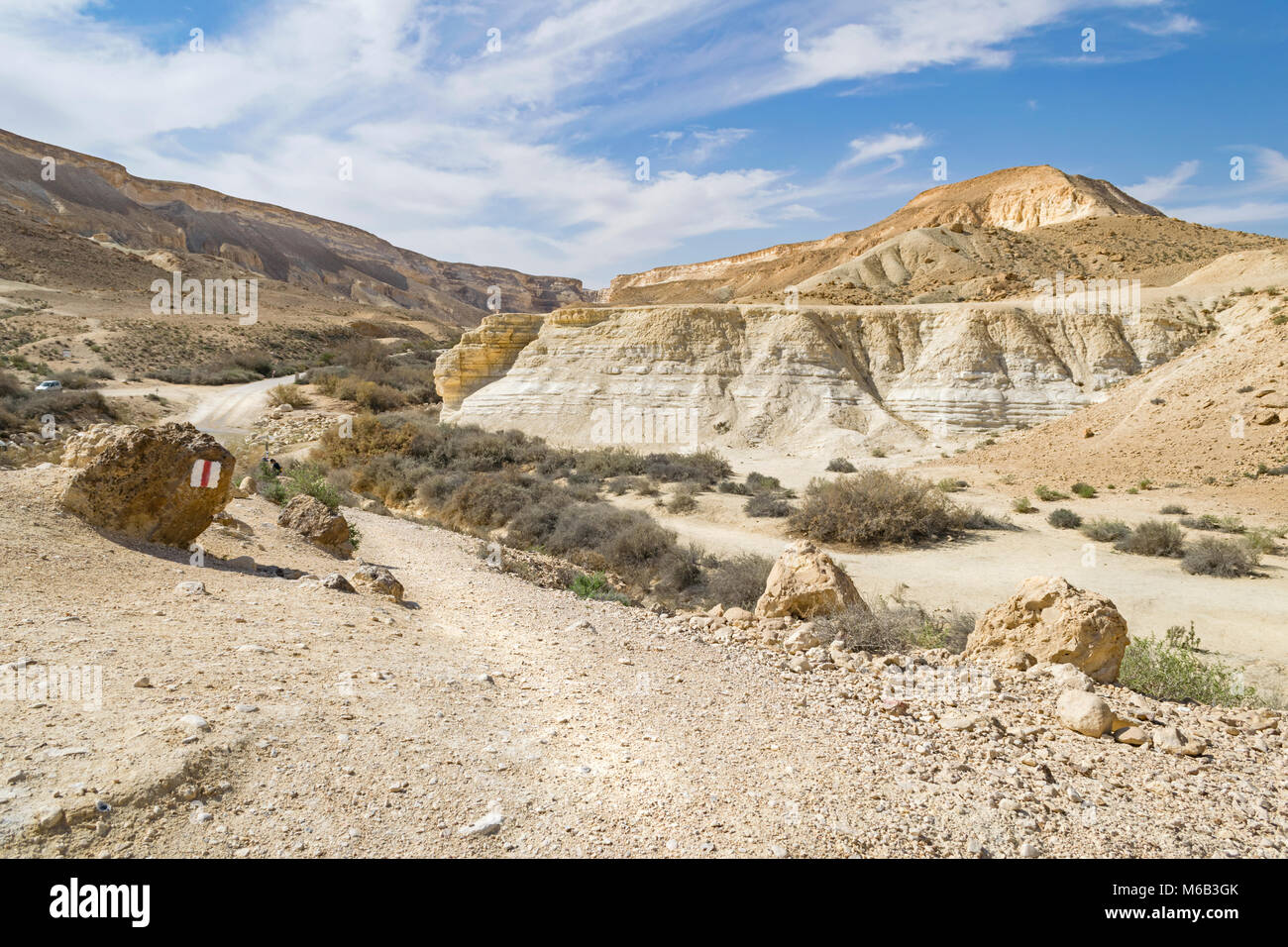 the road to Avdat Spring in Wadi Zin in the Negev Highlands of Israel ...