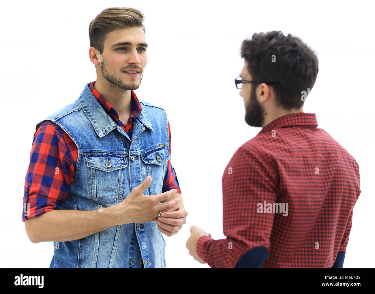 two active young men talking Stock Photo - Alamy two active young men talking Stock Photo - Alamy