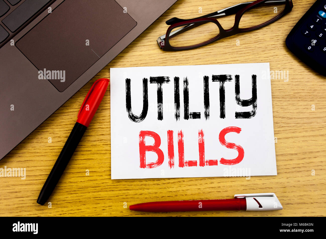 Conceptual hand writing text showing Utility Bills. Business concept ...