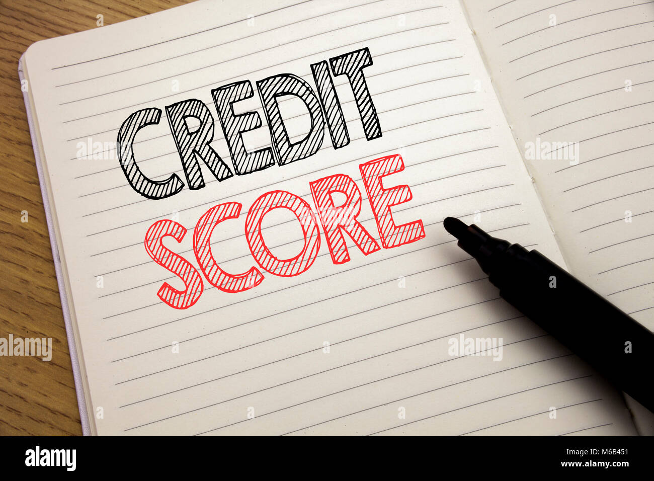 Handwriting Announcement text showing Credit Score. Business concept ...
