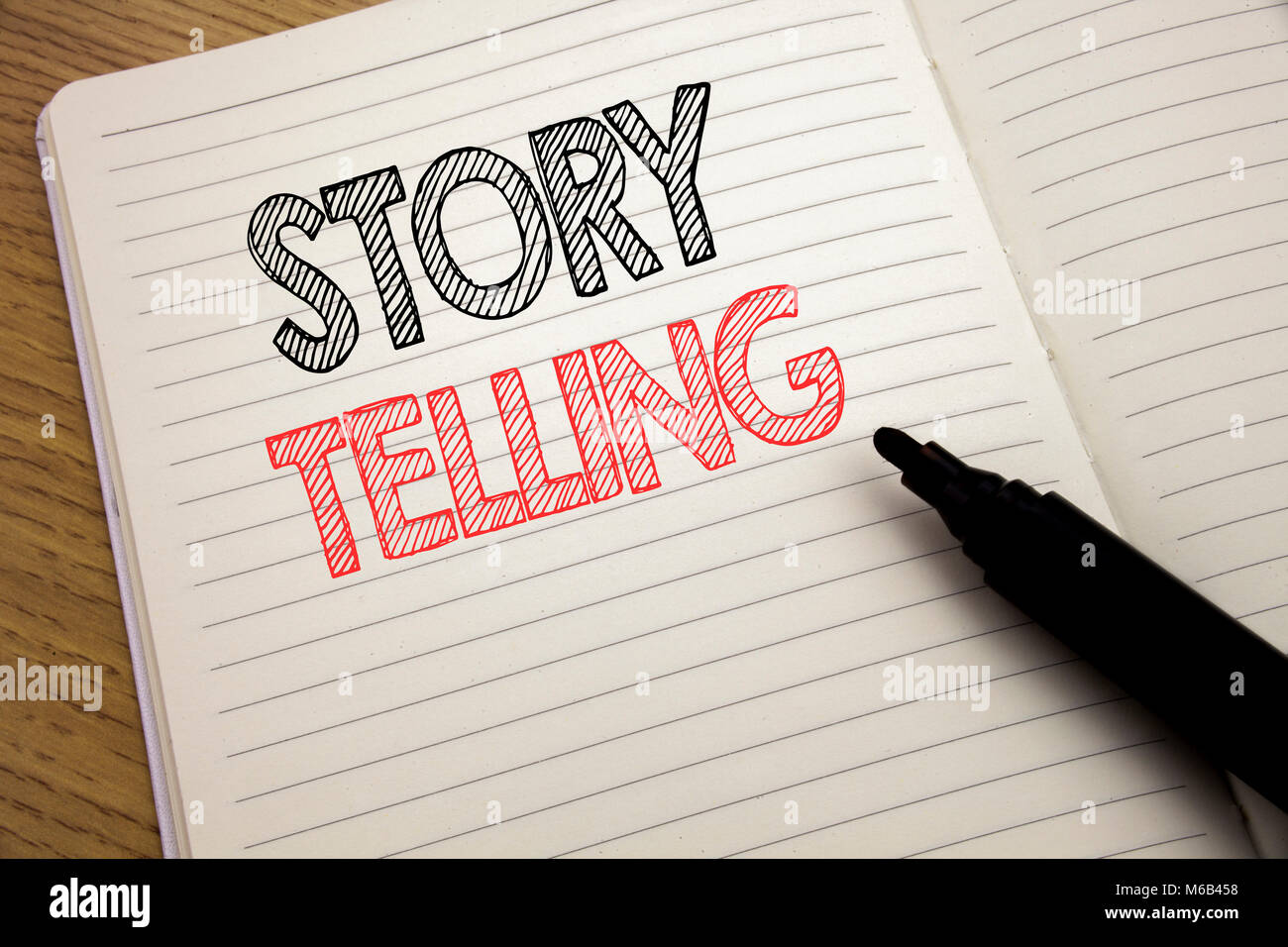 Handwriting Announcement text showing Storytelling. Business concept ...