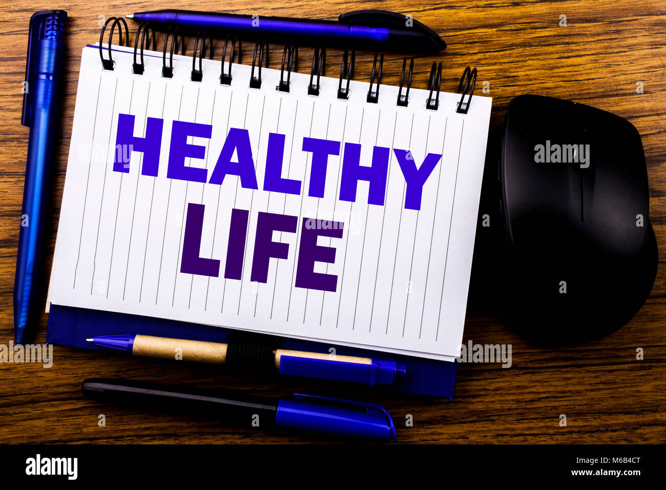 Handwritten text showing Healthy Life. Business concept for Good Health ...