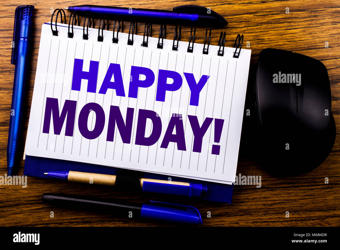 Handwritten text showing Happy Monday . Business concept for New Week ...