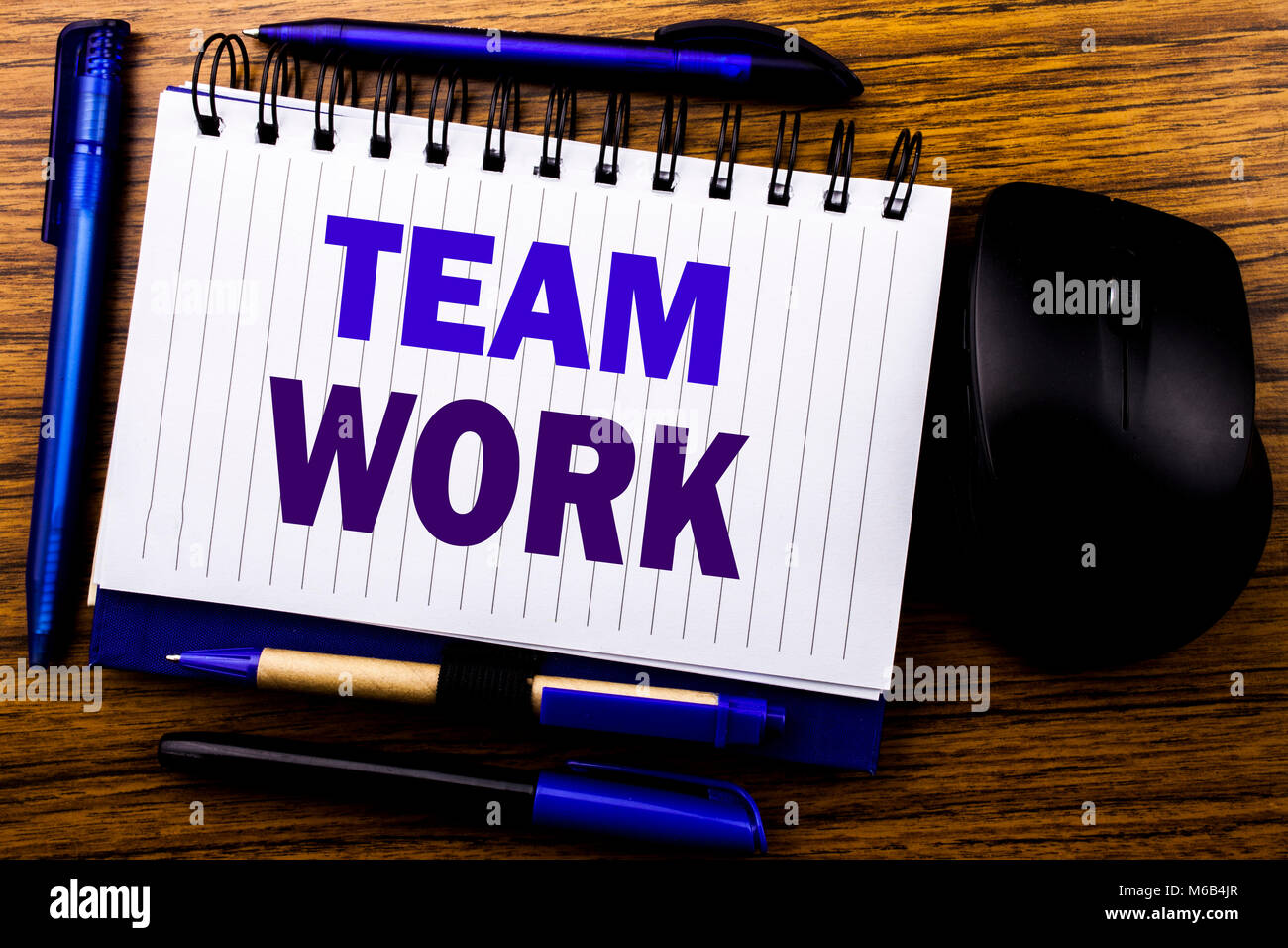 Handwritten text showing Team Work. Business concept for Teamwork ...