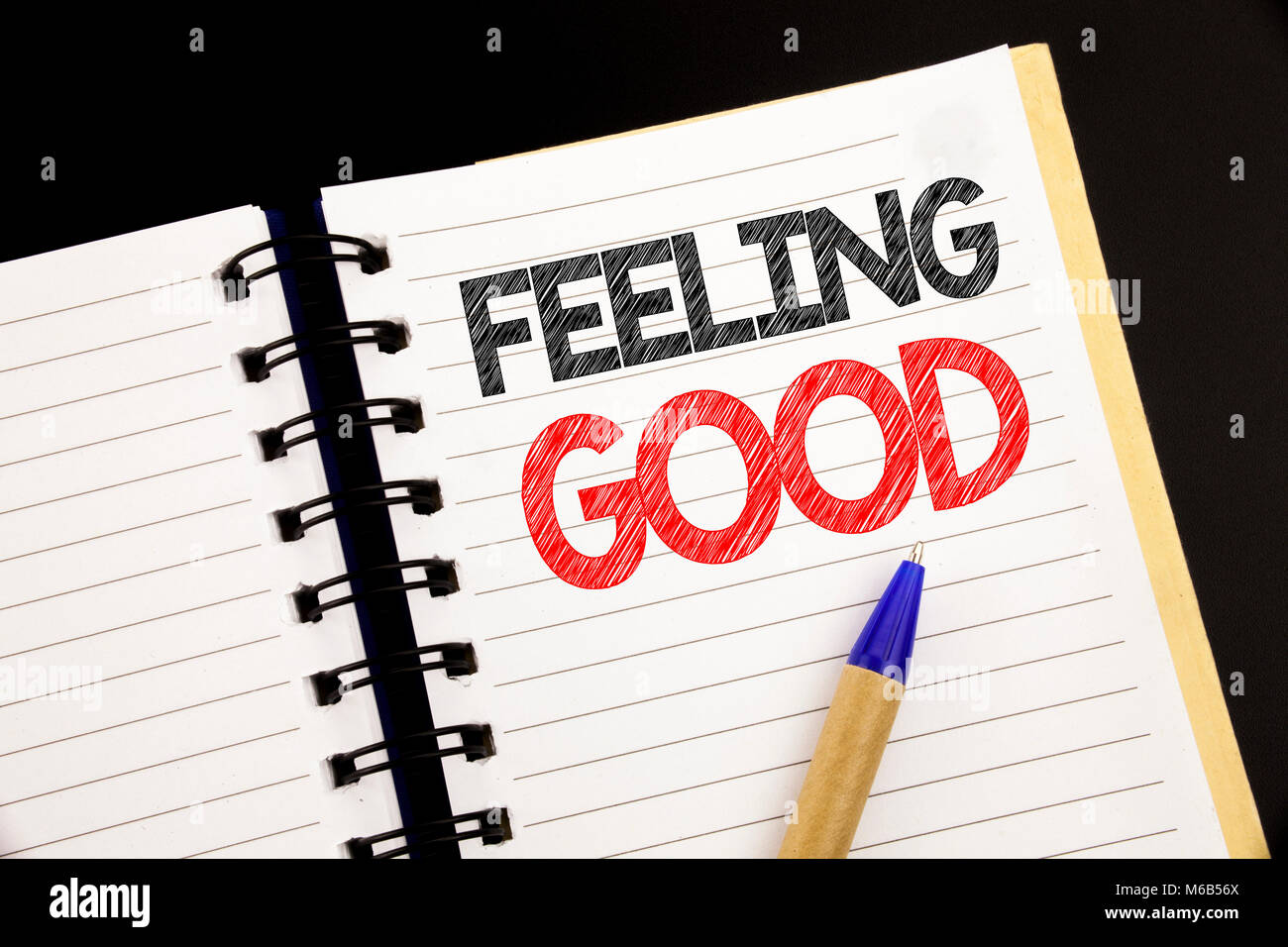 Handwriting Announcement text showing Feeling Good. Business concept ...