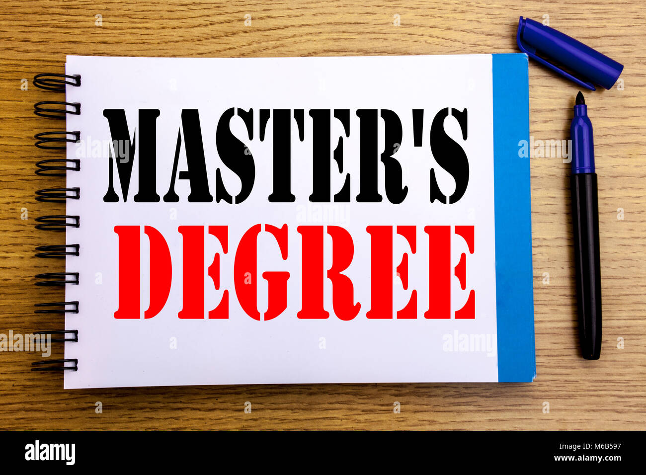 Handwriting Announcement text showing Master s Degree. Business concept ...