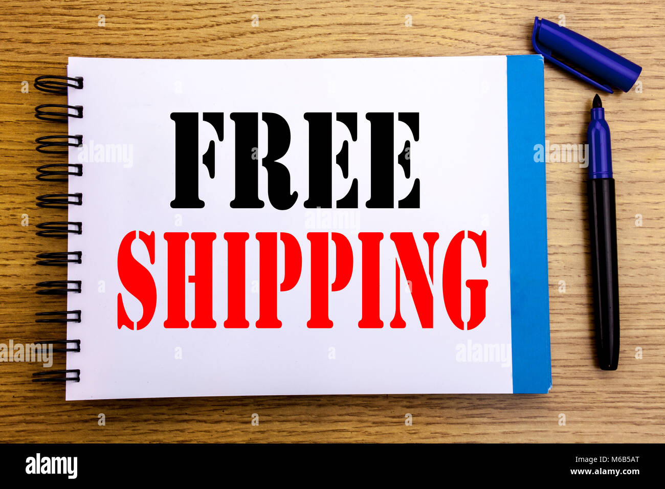 Handwriting Announcement text showing Free Shipping. Business concept ...