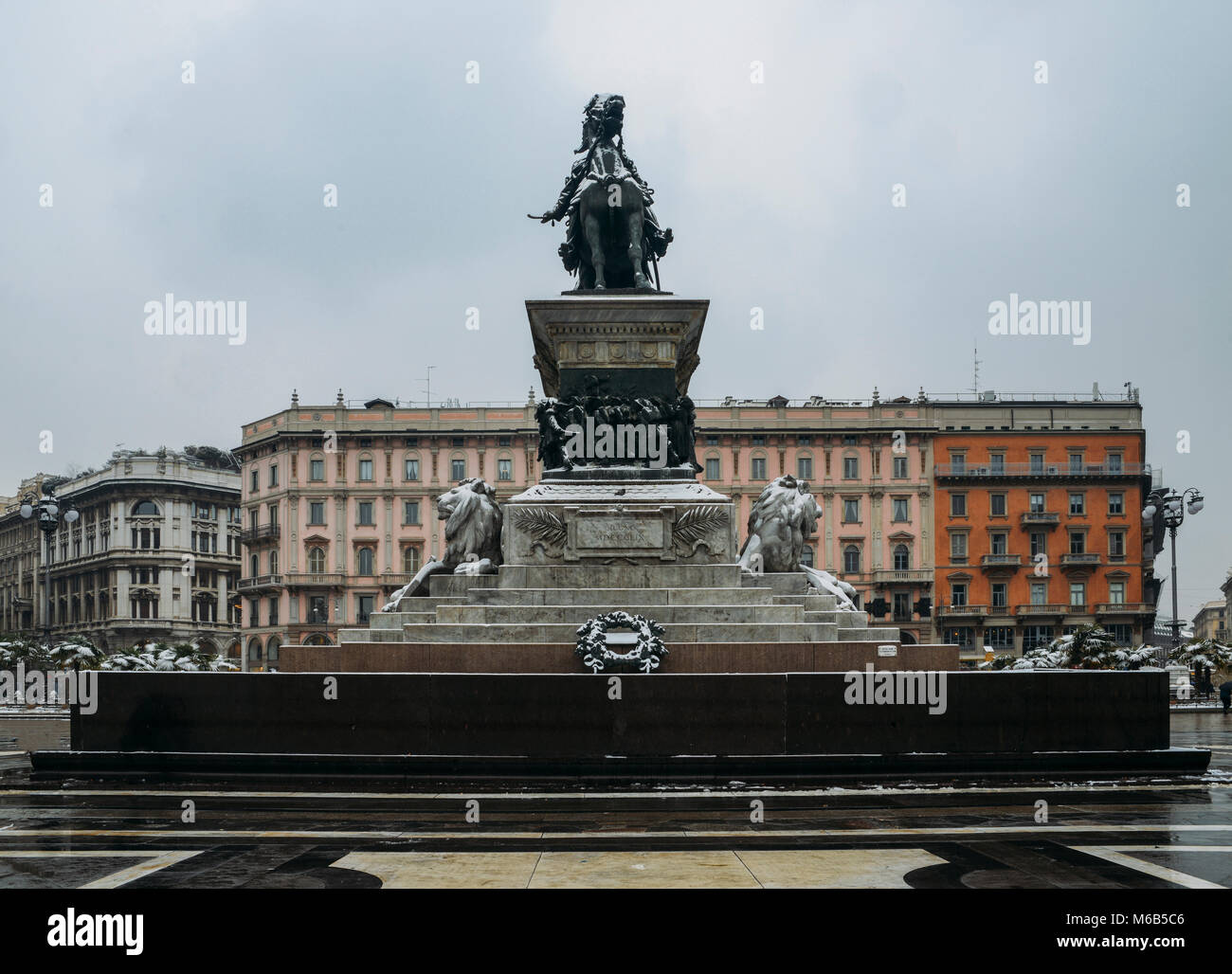 Monument to Victor Emmanuel II on Piazza Duomo of Milan, Lombardy ...