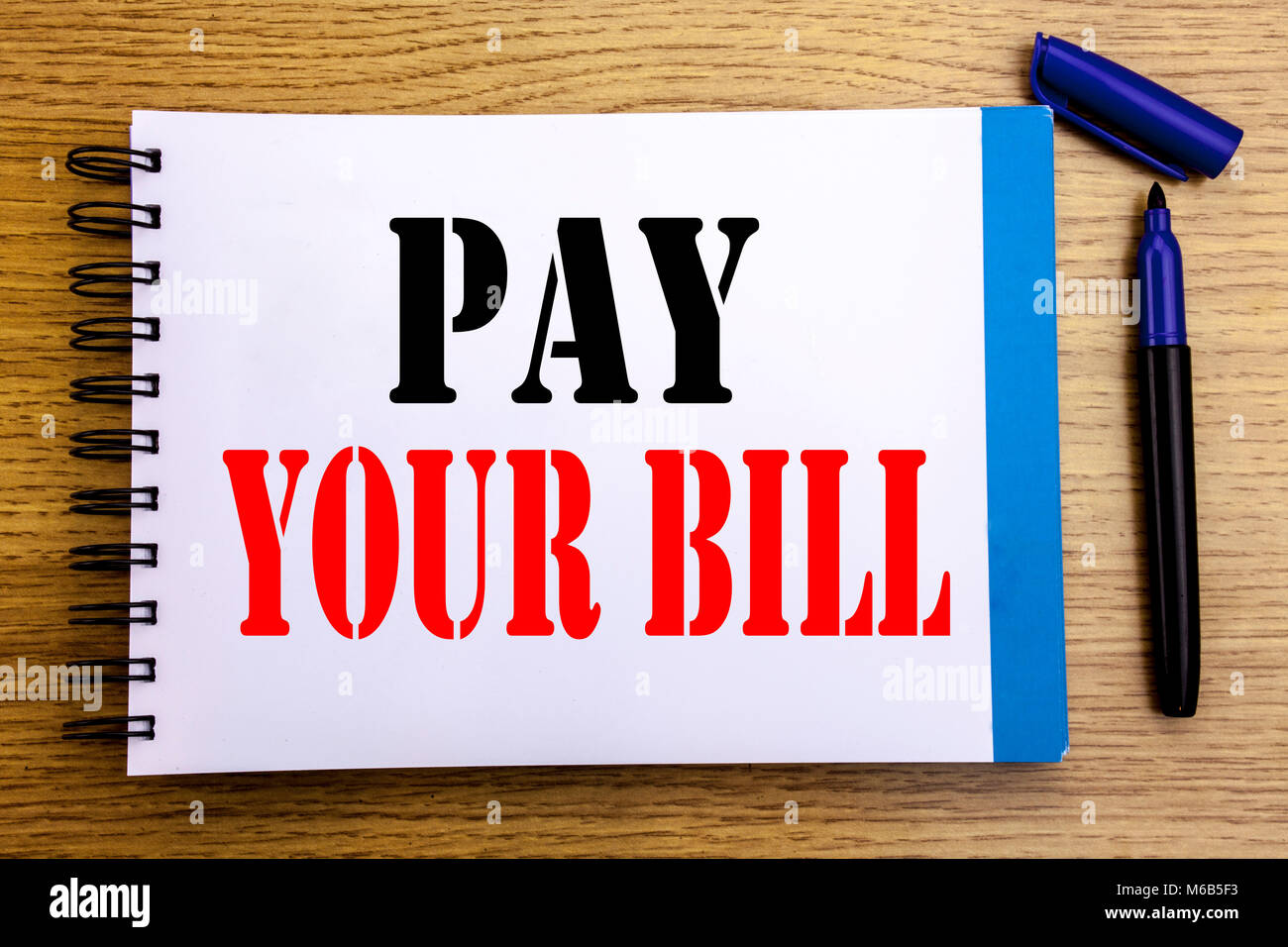 Handwriting Announcement text showing Pay Your Bill. Business concept ...