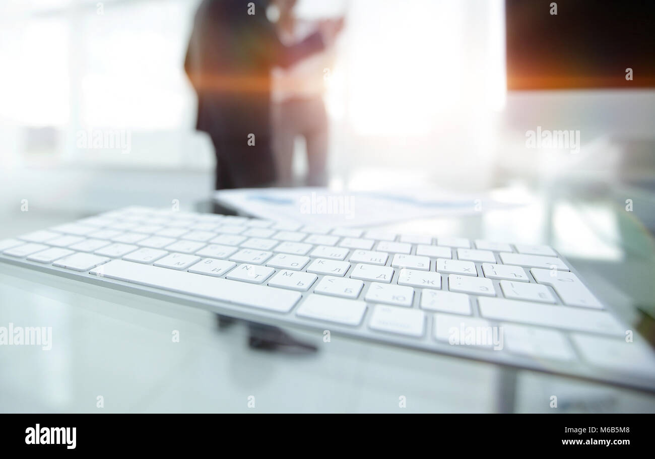 close-up of a computer keyboard on the desktop Stock Photo - Alamy