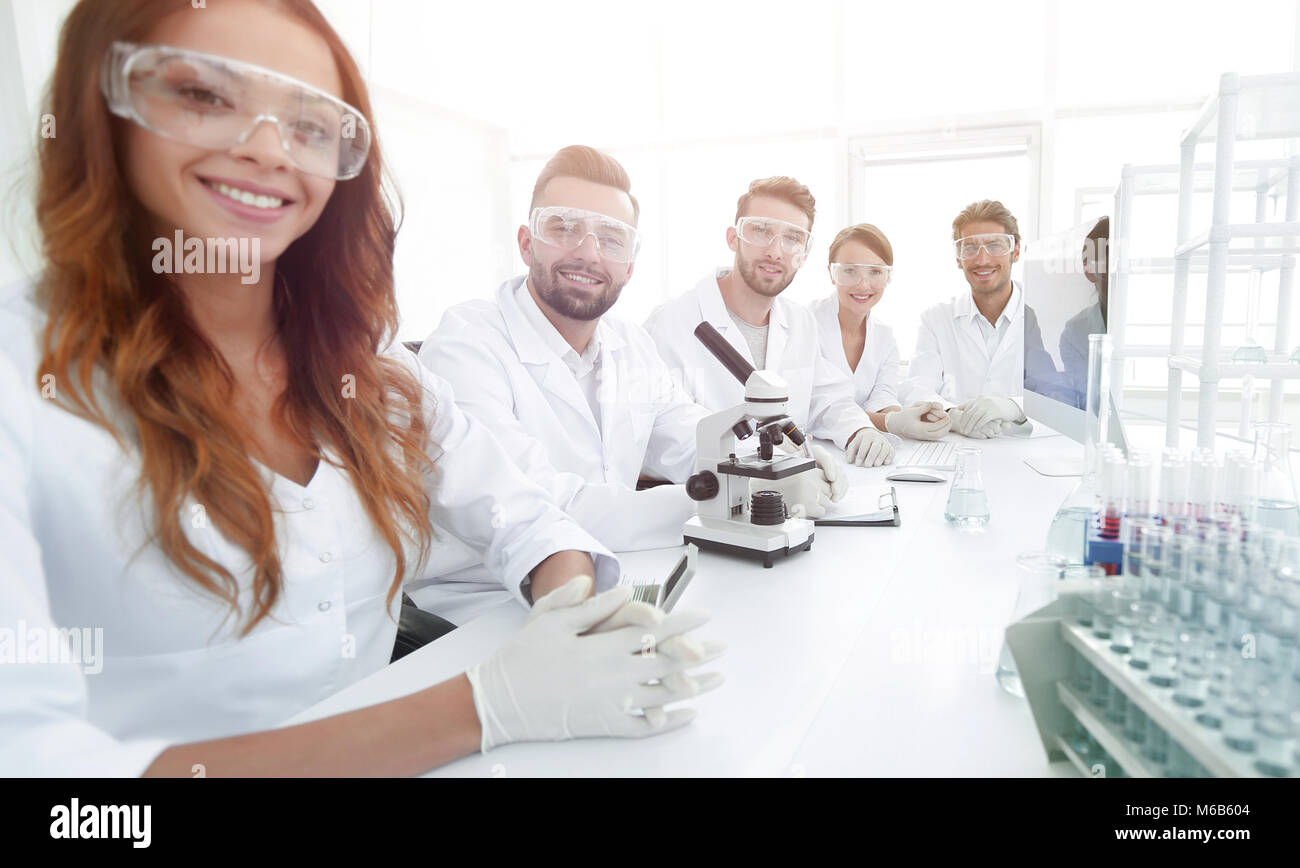 Group of young clinicians experimentation in research laboratory Stock ...