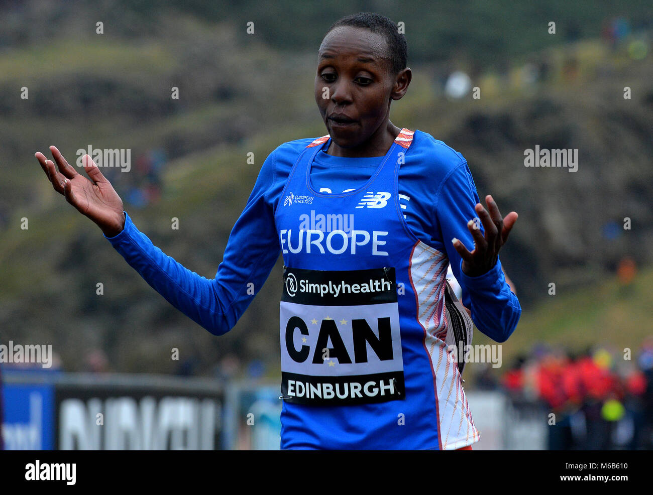 Eur yasmin can crosses finish line hi-res stock photography and images ...