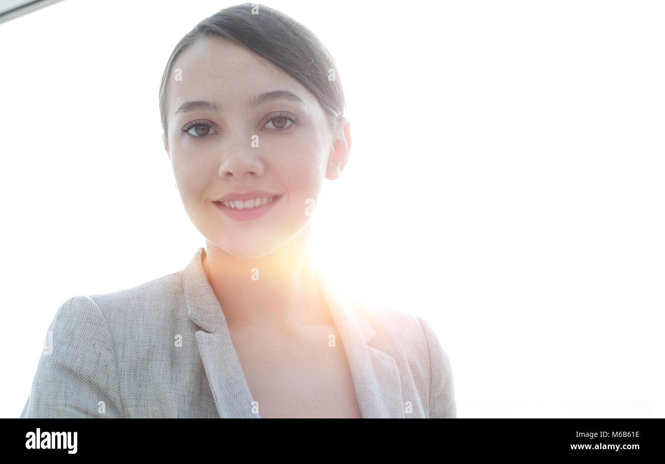 business woman looking out the office window Stock Photo - Alamy