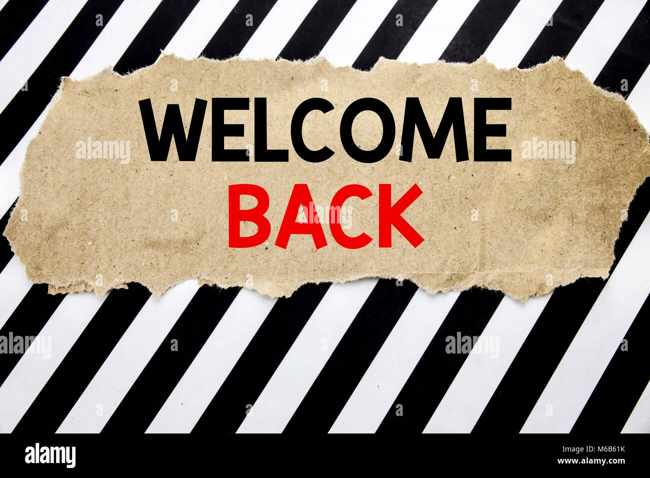 Handwritten text showing Welcome Back. Business concept writing for ...