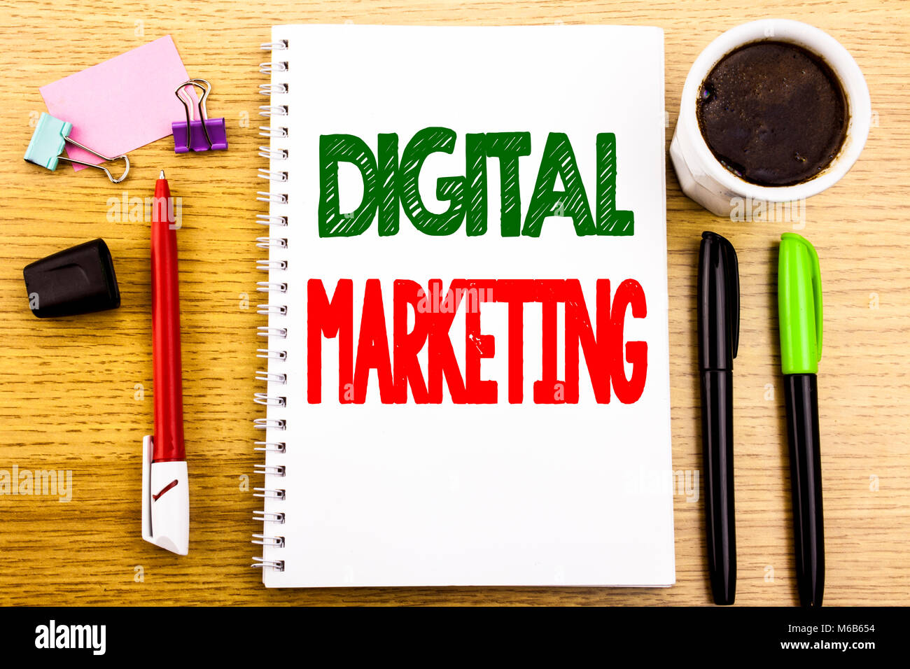 Hand writing text caption showing Digital Marketing. Business concept ...