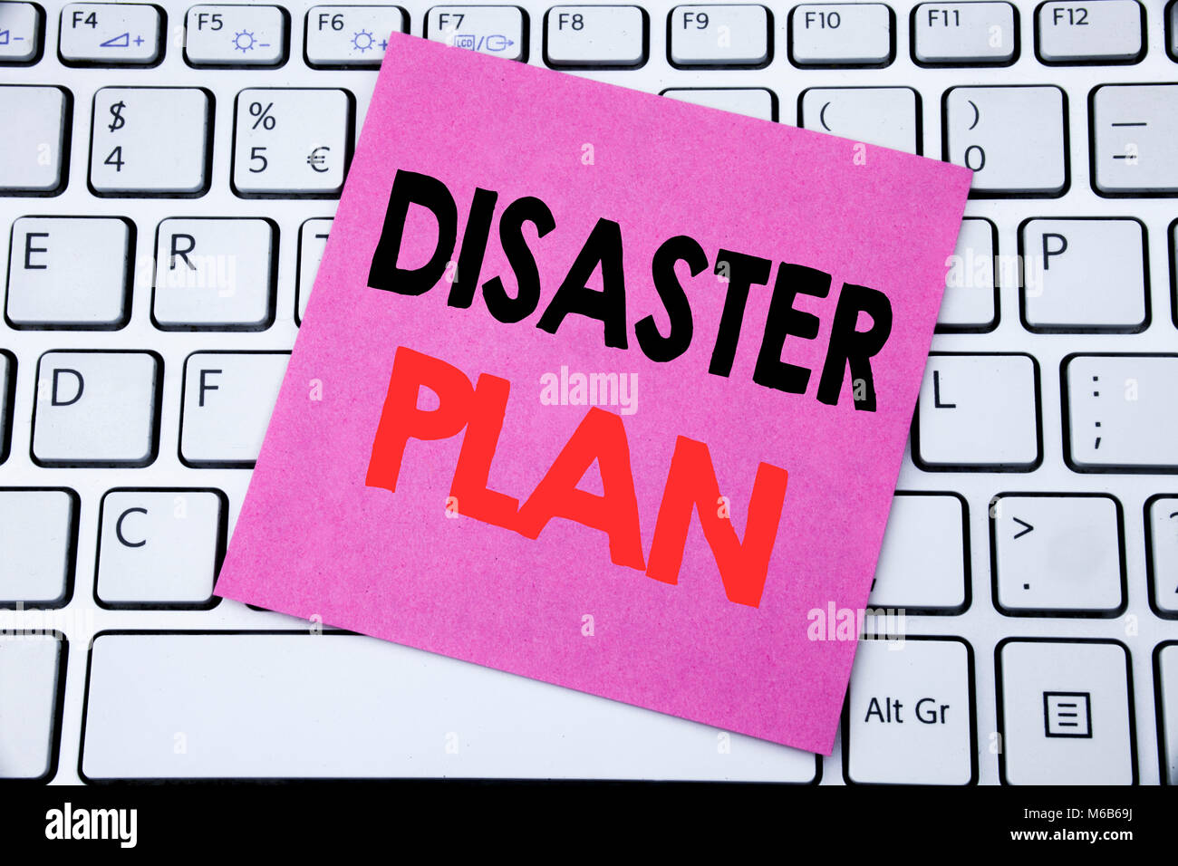 Handwriting Announcement text showing Disaster Plan. Business concept ...