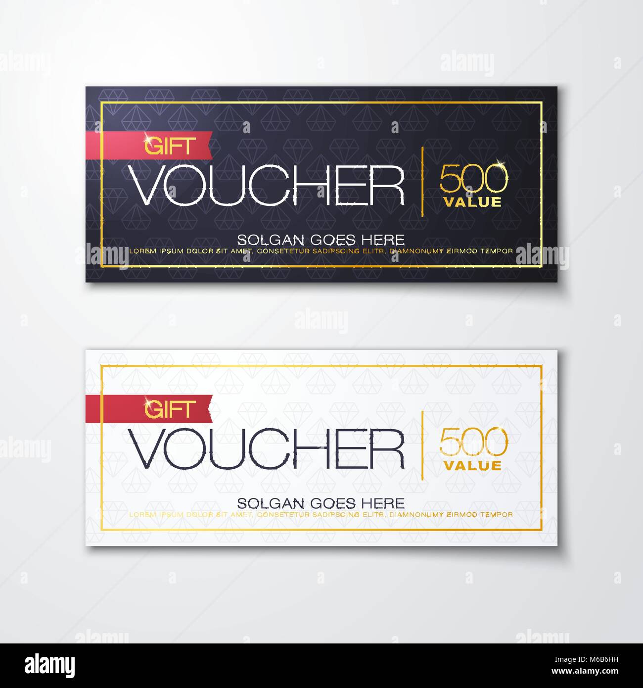 Vector illustration, gift voucher template with clean and modern ...