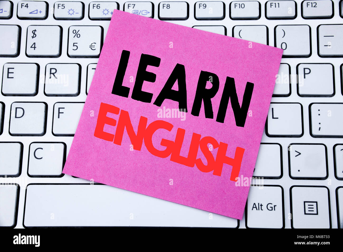 Handwriting Announcement text showing Learn English. Business concept ...