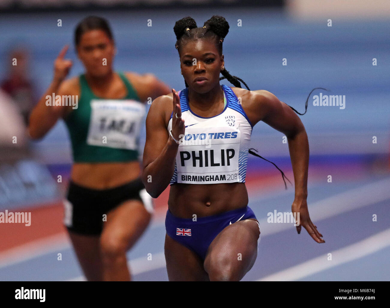 Great Britain's Asha Philip in the 60m Heats during day two of the 2018 ...