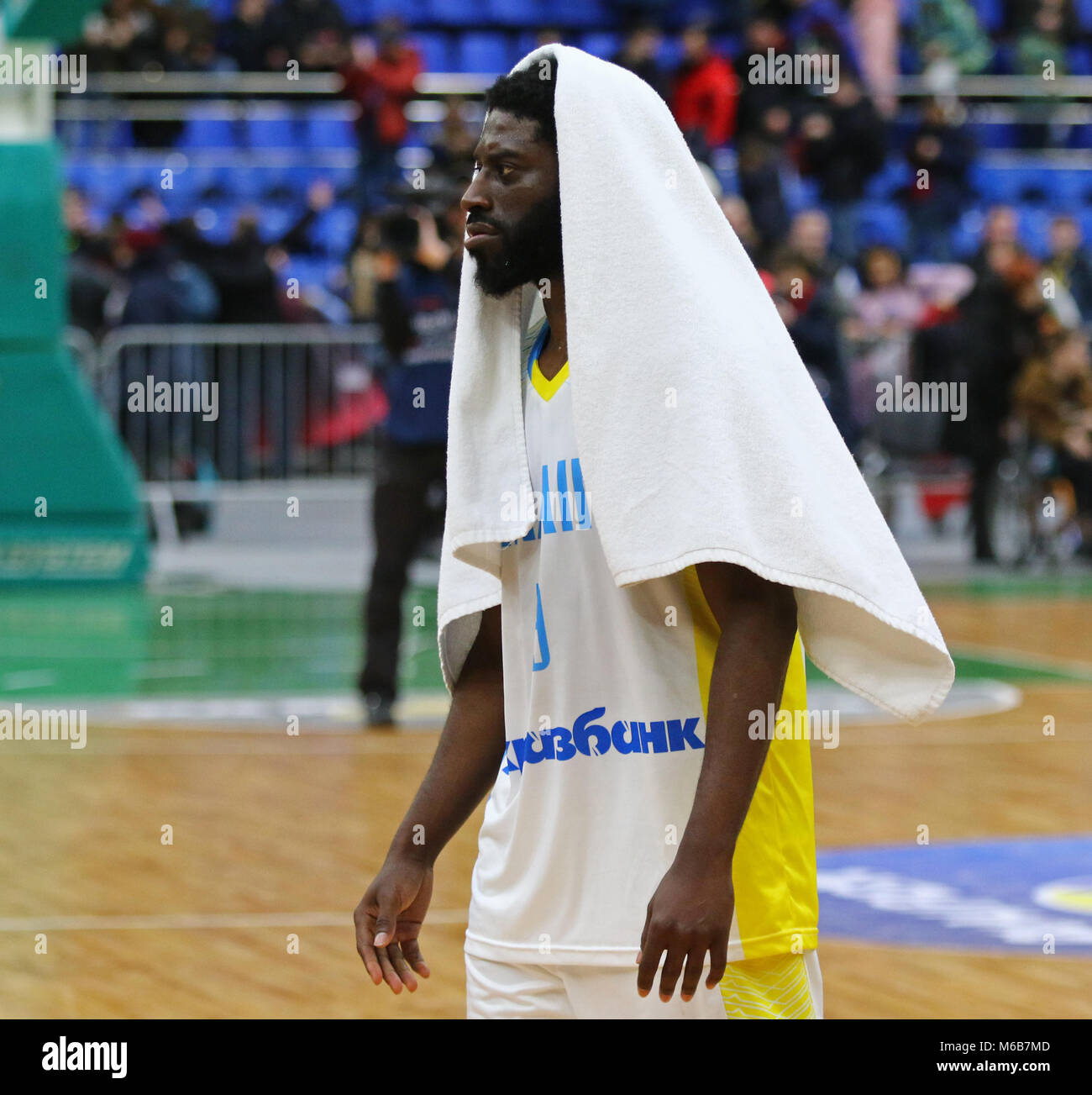 KYIV, UKRAINE - FEBRUARY 26, 2018: Eugene JETER of Ukraine reacts after ...