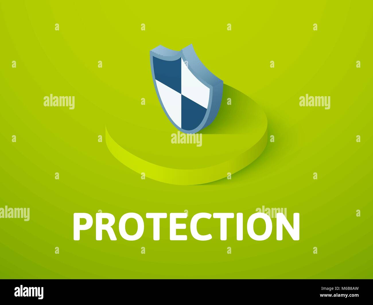Protection isometric icon, isolated on color background Stock Vector ...