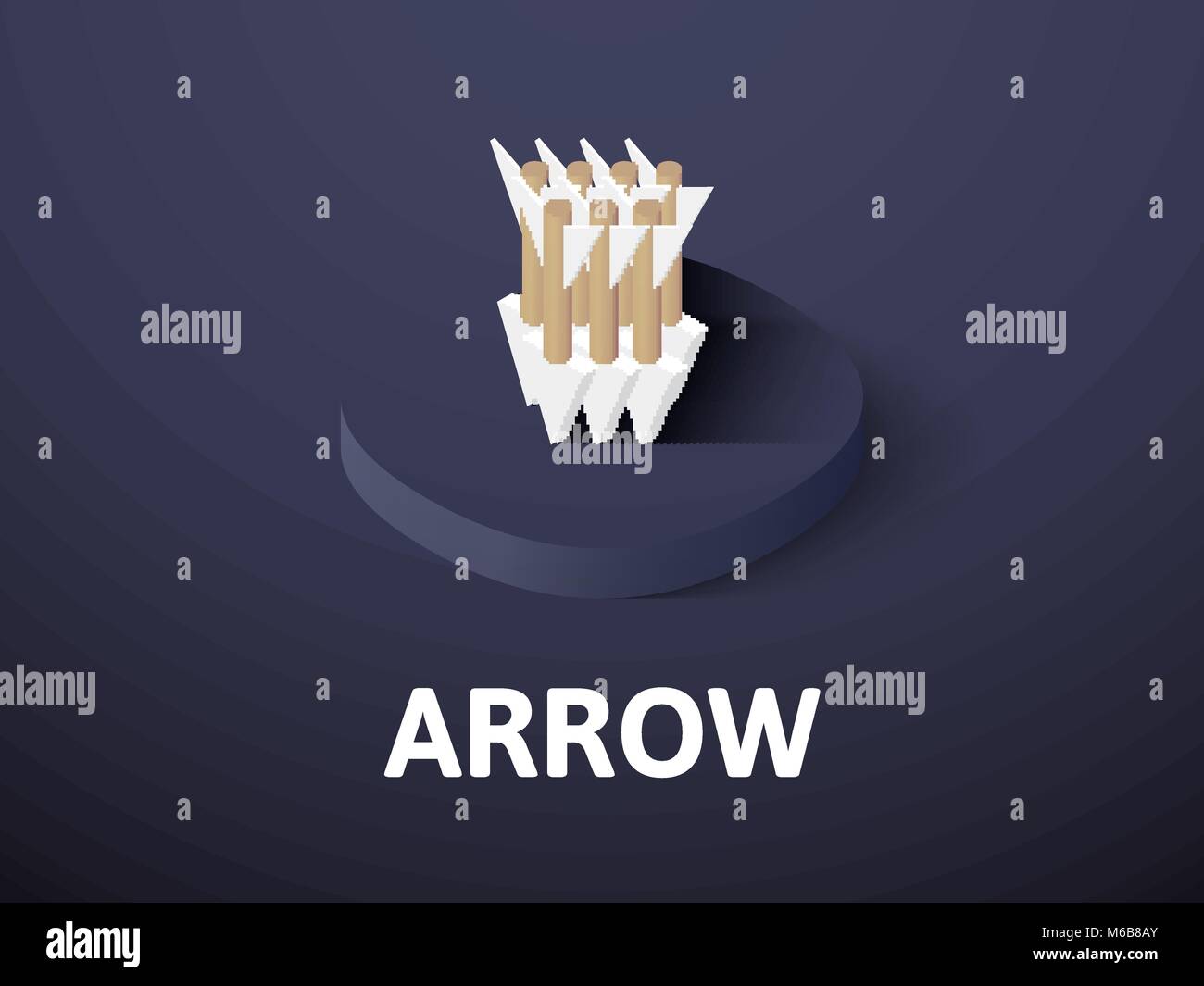 Arrow isometric icon, isolated on color background Stock Vector Image ...