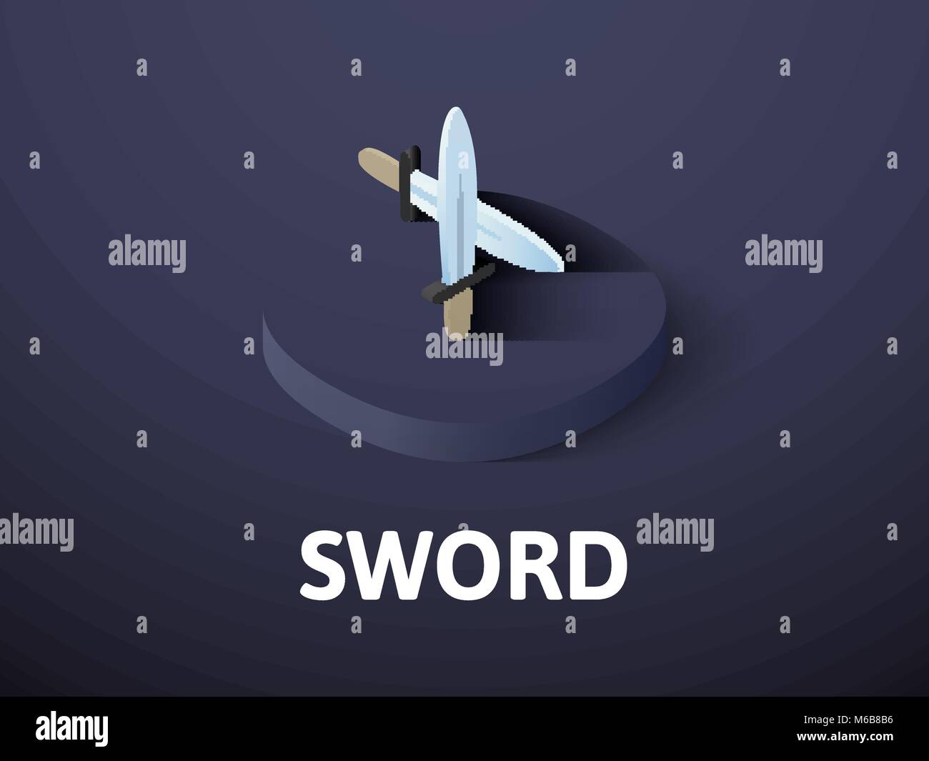 Sword isometric icon, isolated on color background Stock Vector Image ...