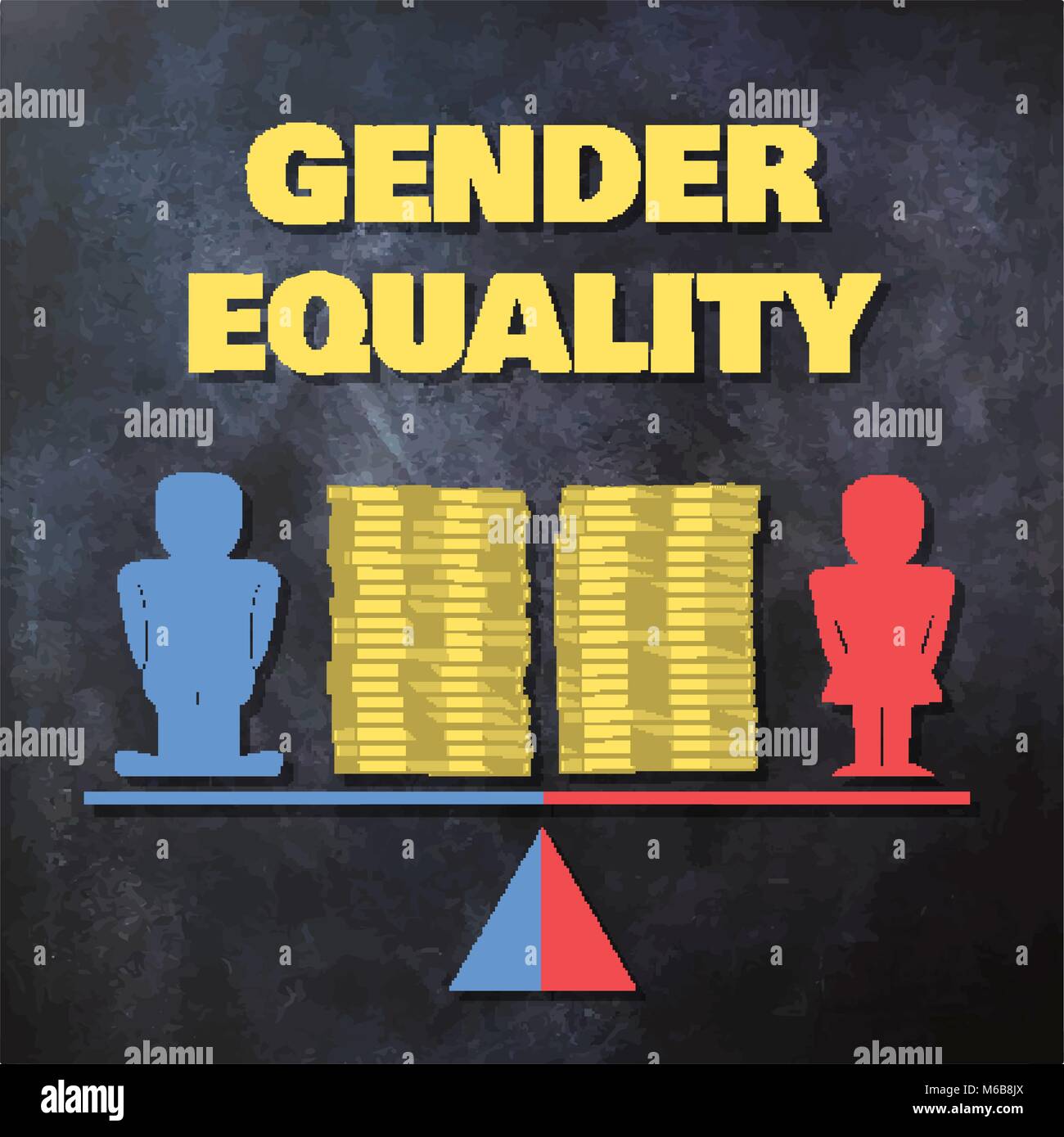 Gender Equality Concept Illustration Male And Female Figures Standing