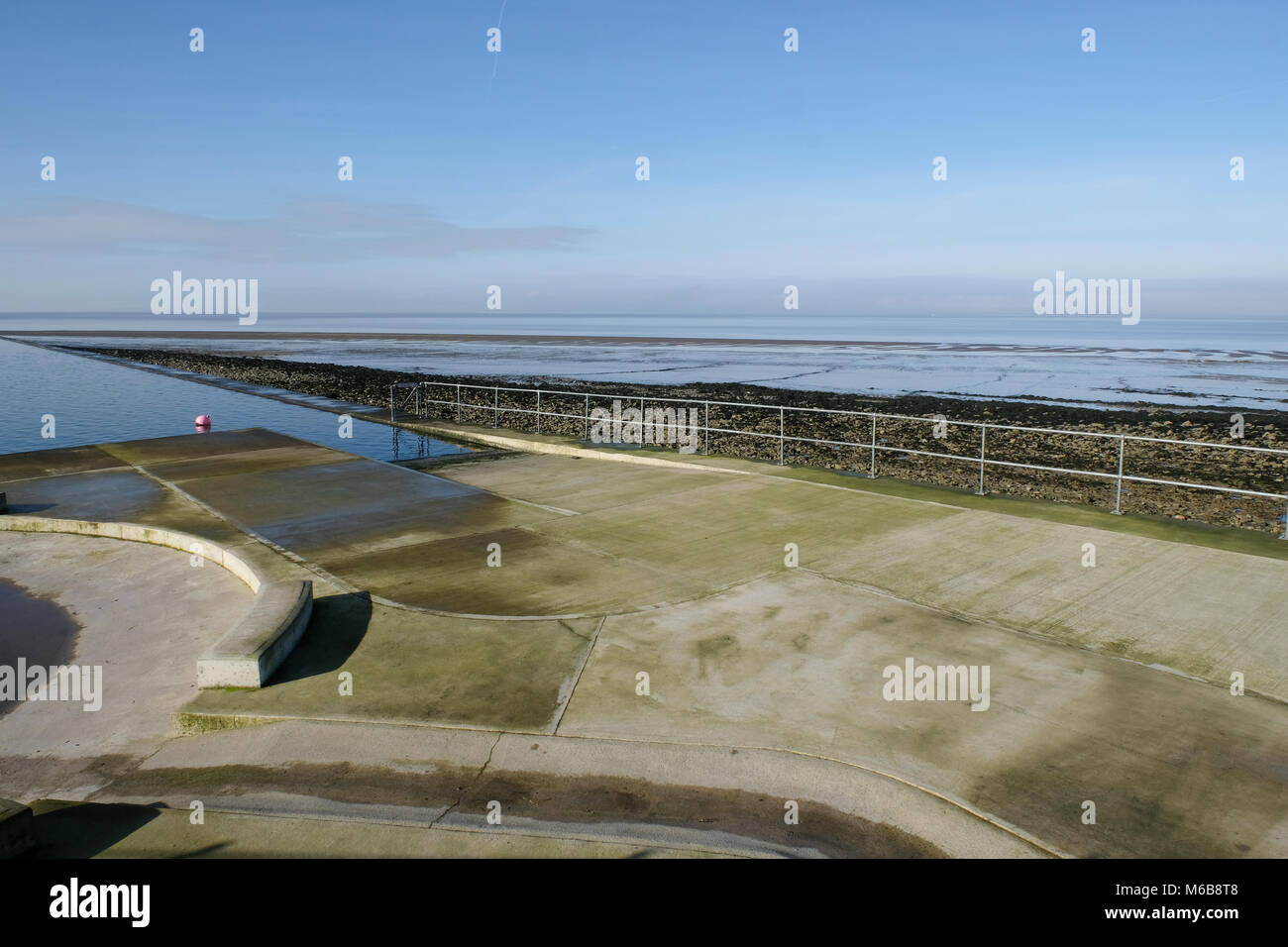 The sea water bathing and boating pool at Clevedon in Somerset,England ...