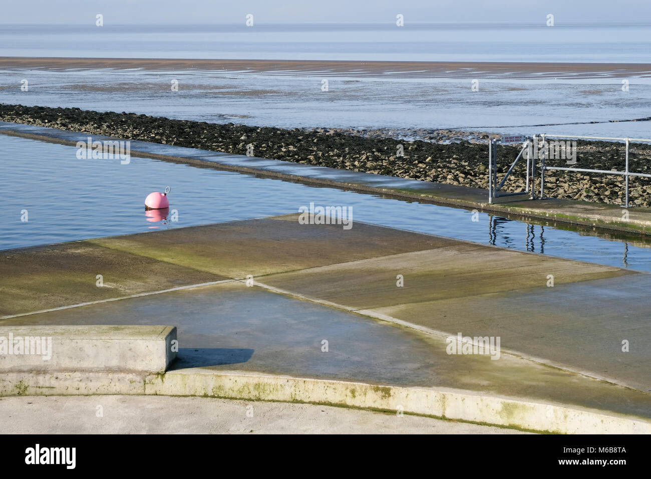 The sea water bathing and boating pool at Clevedon in Somerset,England ...