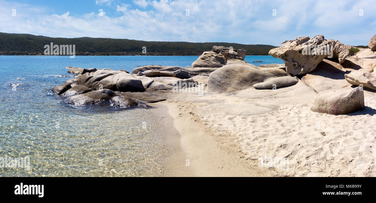 Amazing scenery by the sea in Sithonia, Chalkidiki, Greece Stock Photo ...