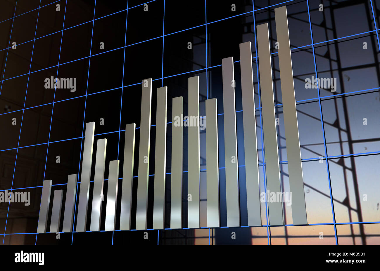 Financial stock market infographic and histogram Stock Photo - Alamy