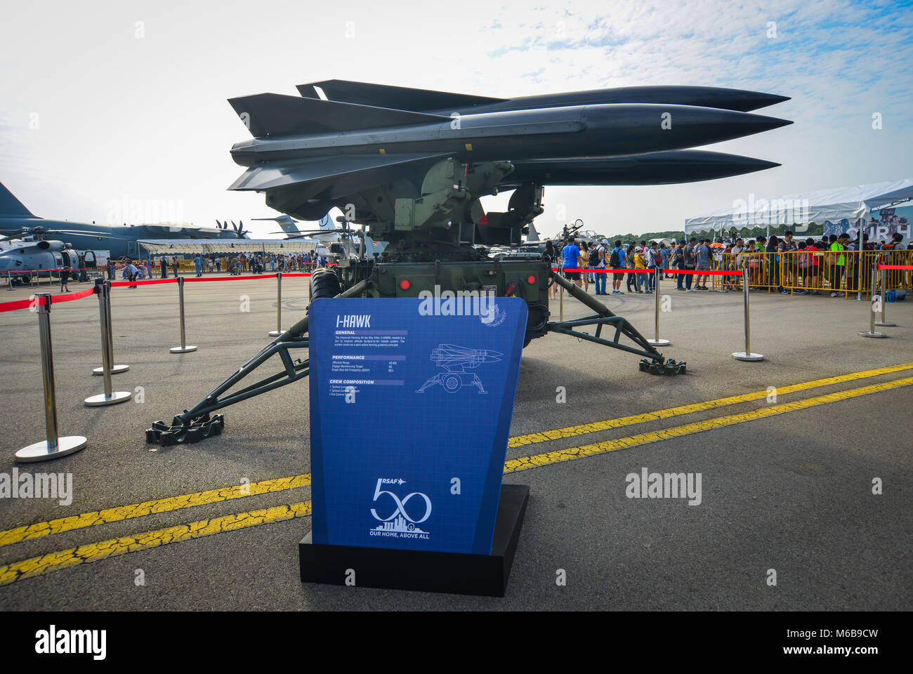 Singapore - Feb 10, 2018. A Raytheon MIM-23 Hawk (i-Hawk) missile ...