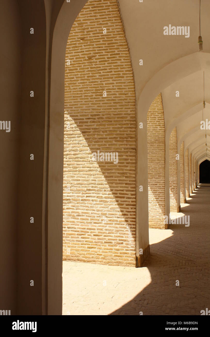 Geometric hallway in natural colors and central perspective, clean and ...