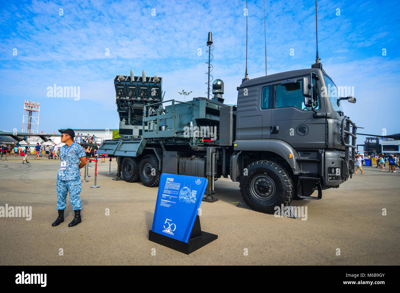 Singapore - Feb 10, 2018. A SPYDER Surface-to-Air Missile System belong ...