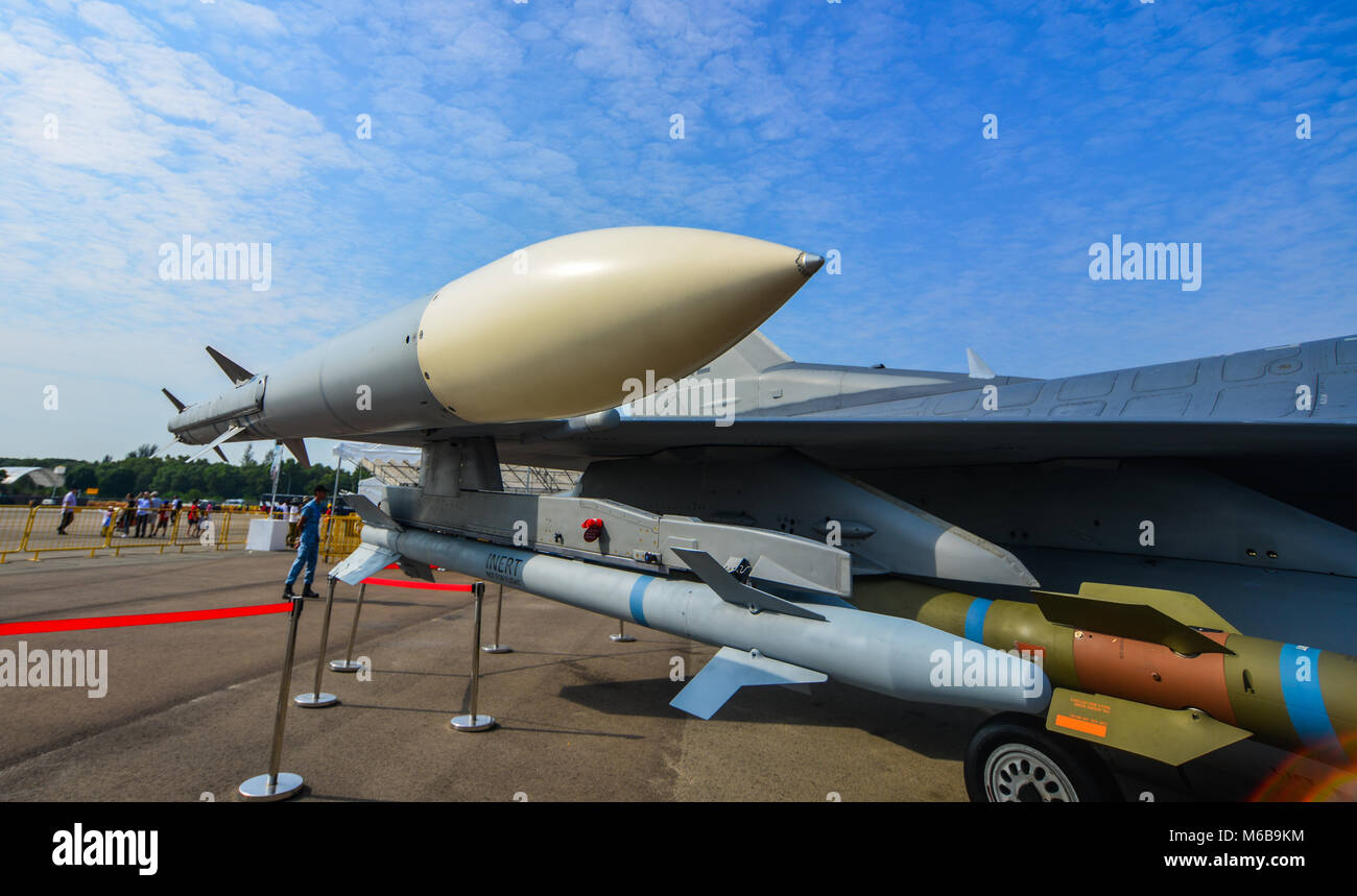 Singapore - Feb 10, 2018. Weapons of McDonnell Douglas F-15SG Strike ...
