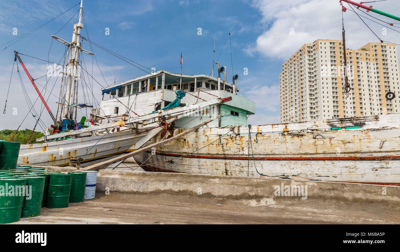 Old harbor of Jakarta, Java, Indonesia Stock Photo - Alamy