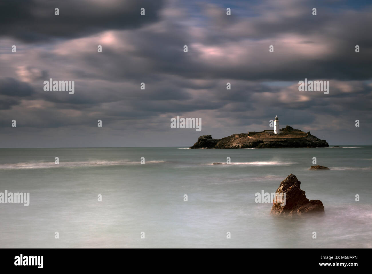 Godrevy Lighthouse in St Ives Bay Cornwall uk Stock Photo - Alamy