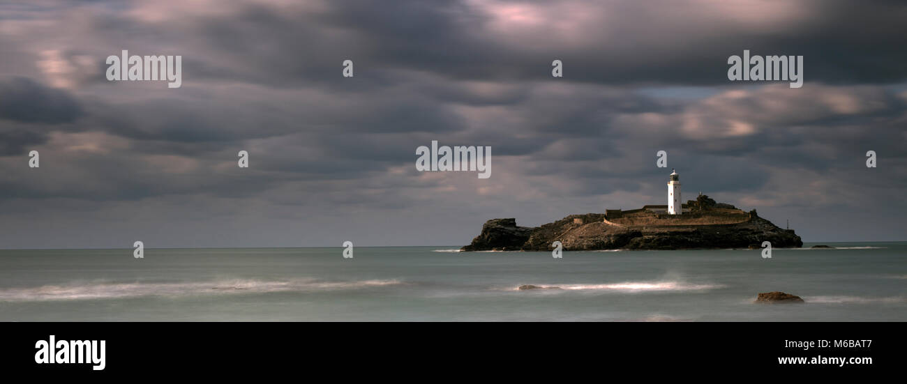 Godrevy Lighthouse on St Ives Bay Cornwall Stock Photo - Alamy