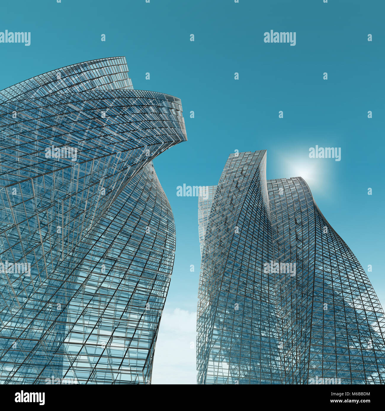 Skyscrapers in the city 3d rendering Stock Photo - Alamy