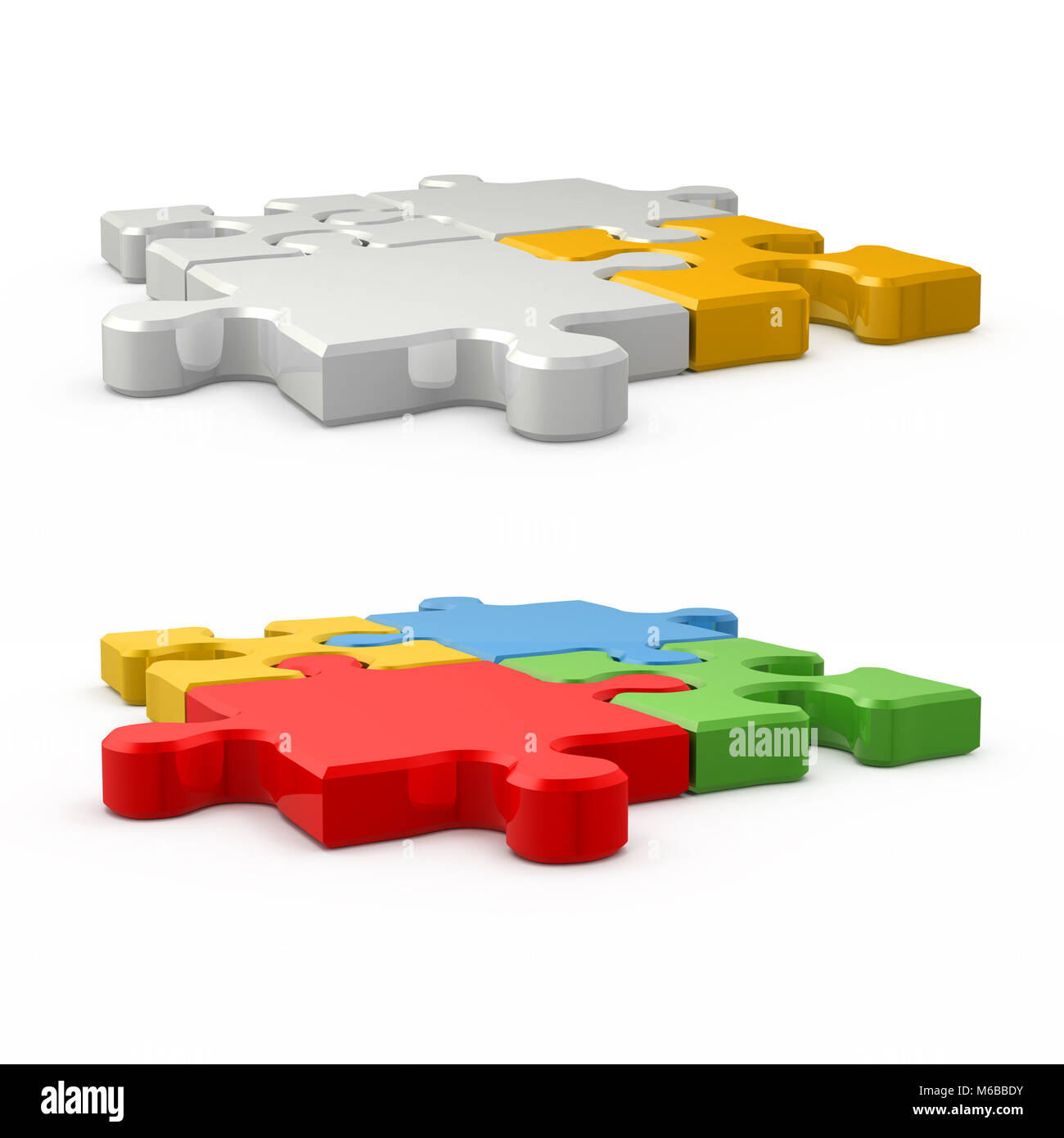 Puzzle connection graphic background 3d rendering Stock Photo - Alamy
