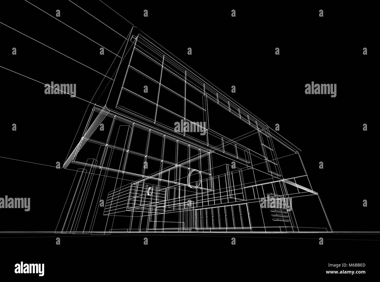 Building blueprint 3d rendering Stock Photo - Alamy