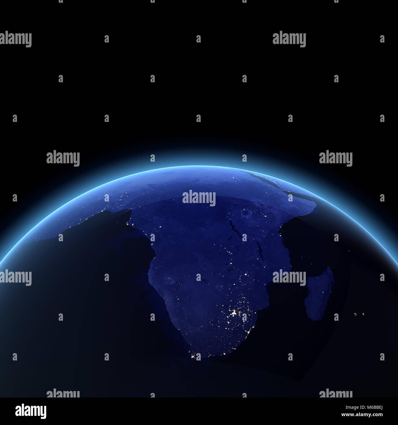 Africa night view 3d rendering Stock Photo - Alamy