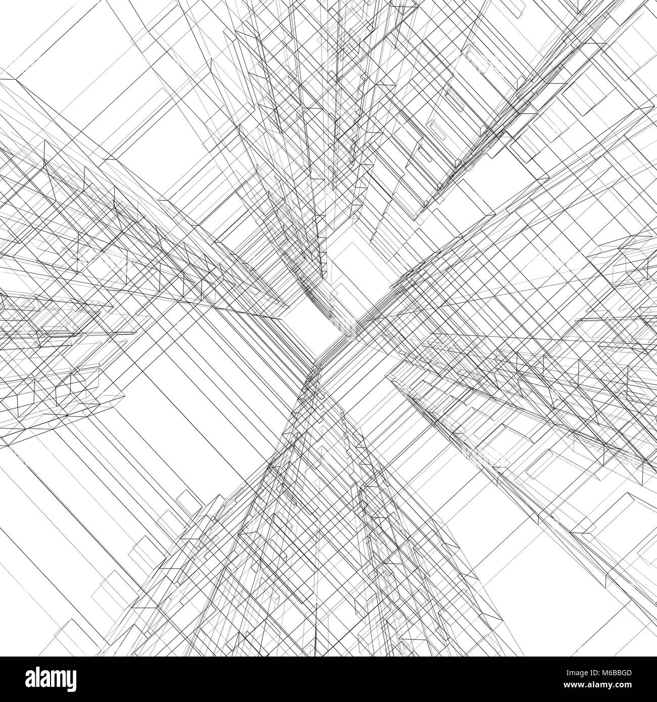 Abstract architecture 3d rendering Stock Photo - Alamy