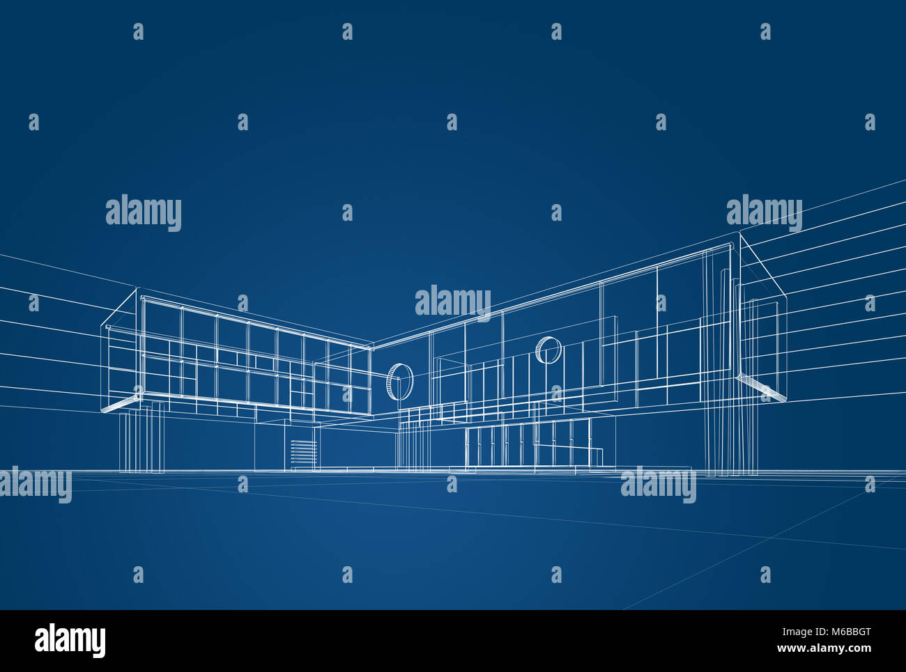 Architecture blueprint 3d rendering Stock Photo - Alamy