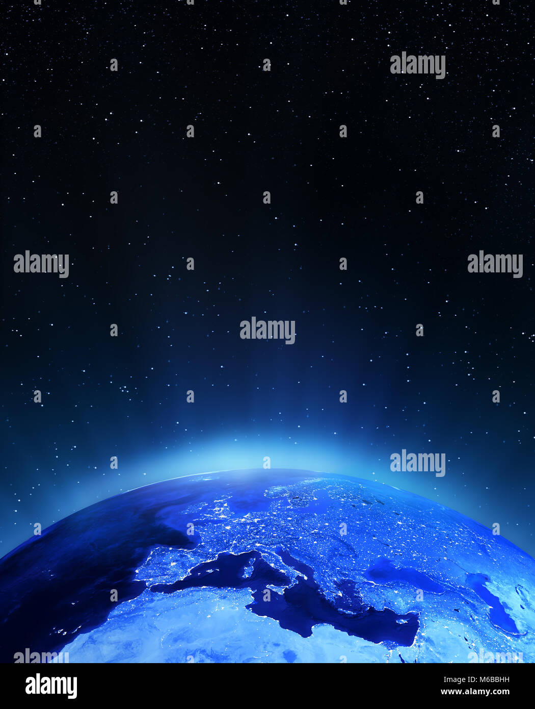 Europe city lights 3d rendering Stock Photo - Alamy