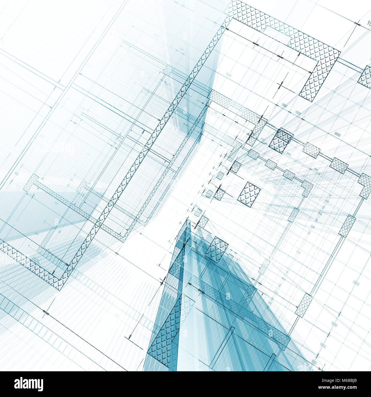 Architecture blueprint 3d rendering Stock Photo - Alamy
