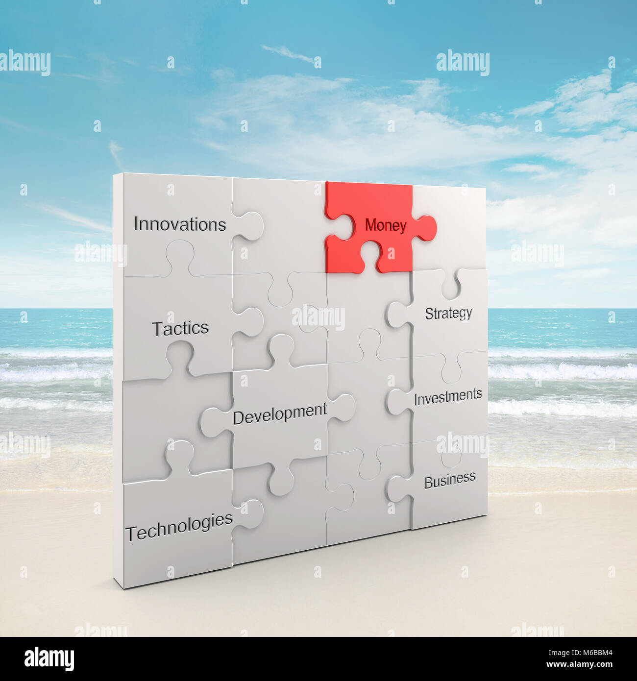 Money puzzle concept 3d rendering Stock Photo - Alamy